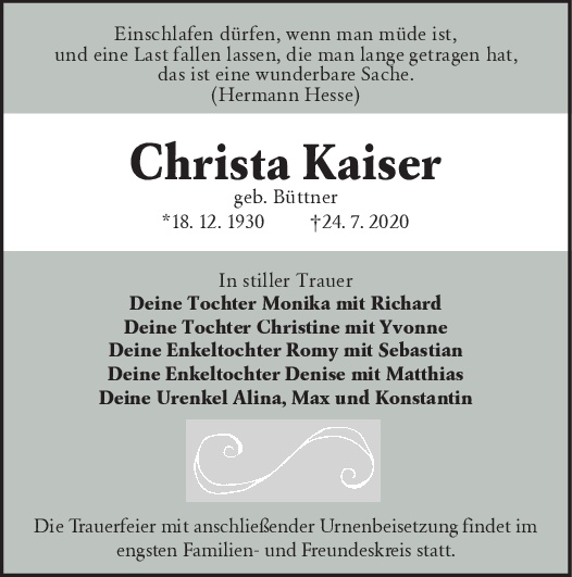 Kaiser, Christa – Bartsch & Pfeiffer